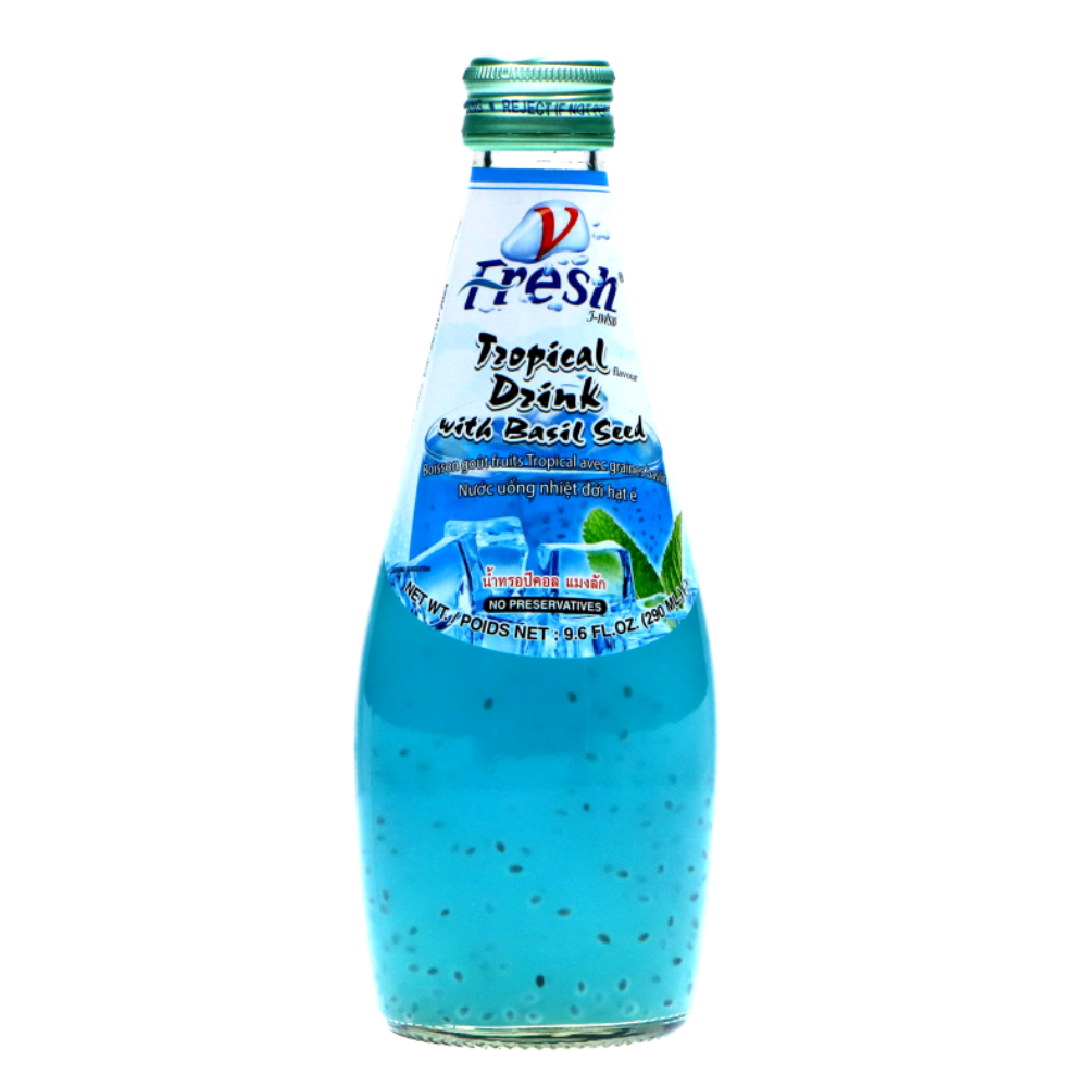 Fresh Tropical Drink with Basil Seed - Thaise drank met tropisch fruit ...